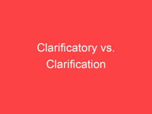 Clarificatory vs. Clarification: What's the Difference? - Main Difference