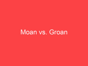 Moan vs. Groan: What's the Difference? - Main Difference